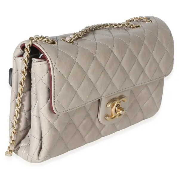 Chanel Quilted Calfskin Accordion Flap Bag - Gray
