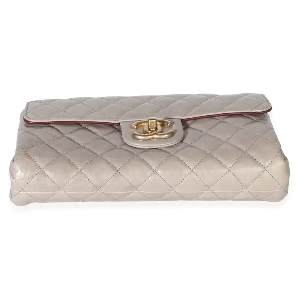 Chanel Quilted Calfskin Accordion Flap Bag - Gray