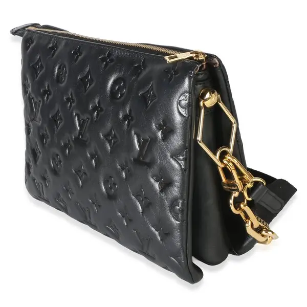 LOUIS VUITTON Monogram Embossed Coussin Pm - Black