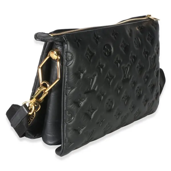 LOUIS VUITTON Monogram Embossed Coussin Pm - Black