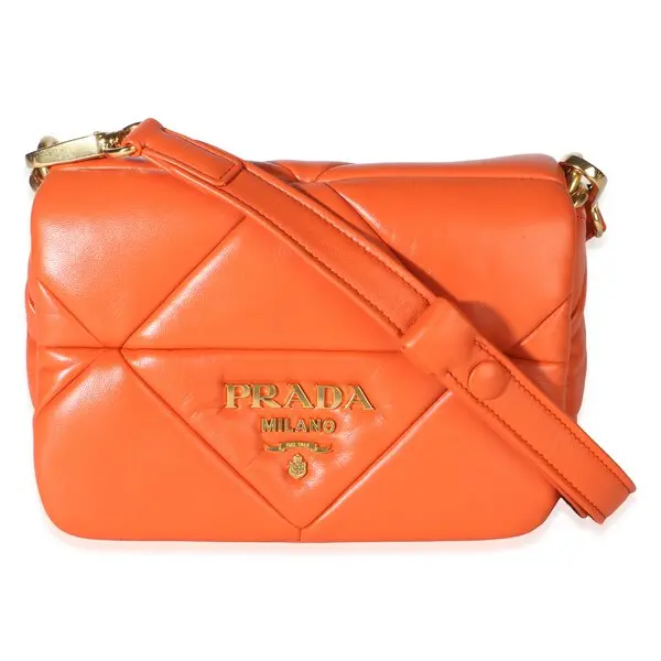 Prada Nappa Patchwork System Chain Bag - Orange