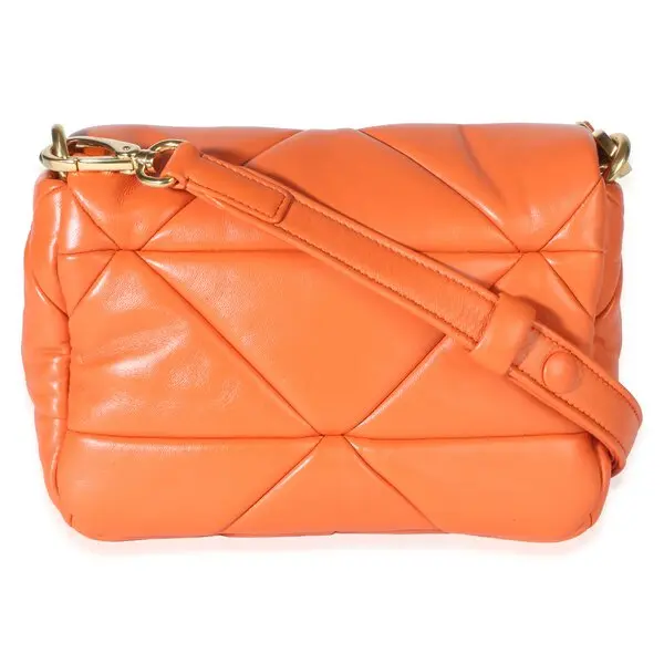 Prada Nappa Patchwork Chain Bag - Orange