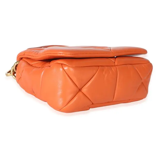 Prada Nappa Patchwork Chain Bag - Orange