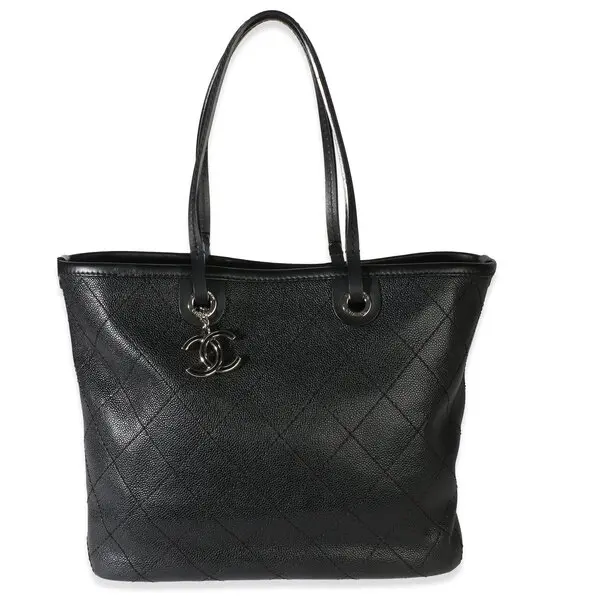 Chanel Quilted Caviar Shopping Fever Tote - Black