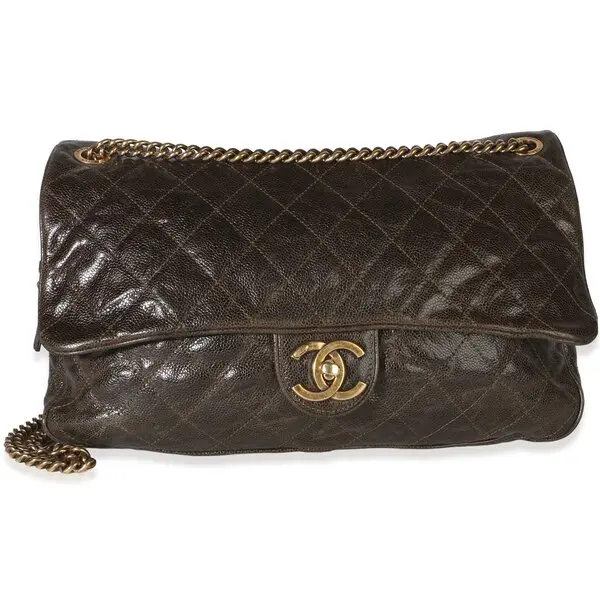 Chanel Quilted Glazed Caviar Shiva Flap Bag