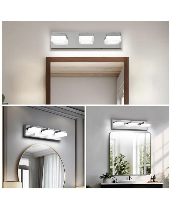 BUSDAYS Modern Led Vanity Light 3 Lights Wall Sconce For Bathroom Mirror Sleek Minimalist Design Easy To Install