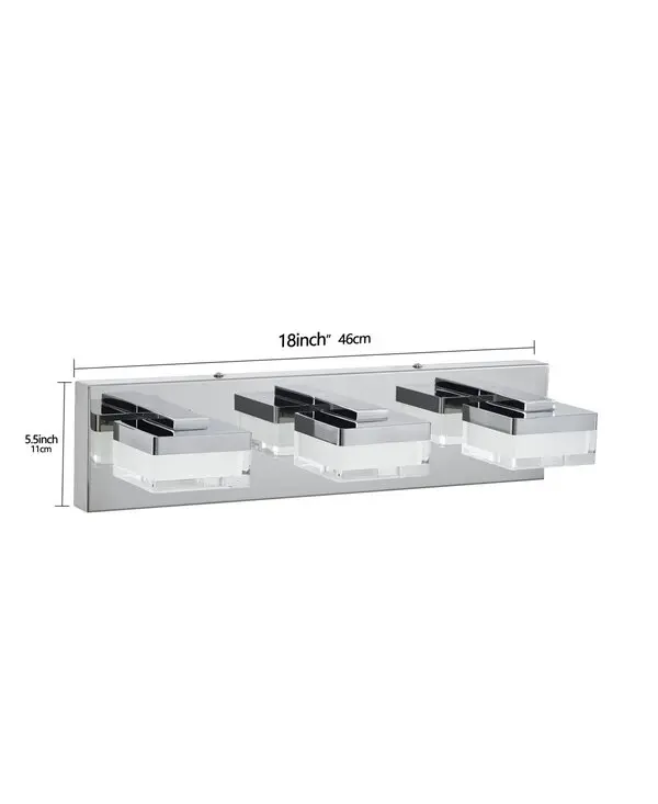 BUSDAYS Modern Led Vanity Light 3 Lights Wall Sconce For Bathroom Mirror Sleek Minimalist Design Easy To Install