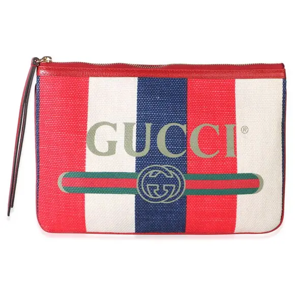 Gucci Canvas Logo Pouch - Multicolor