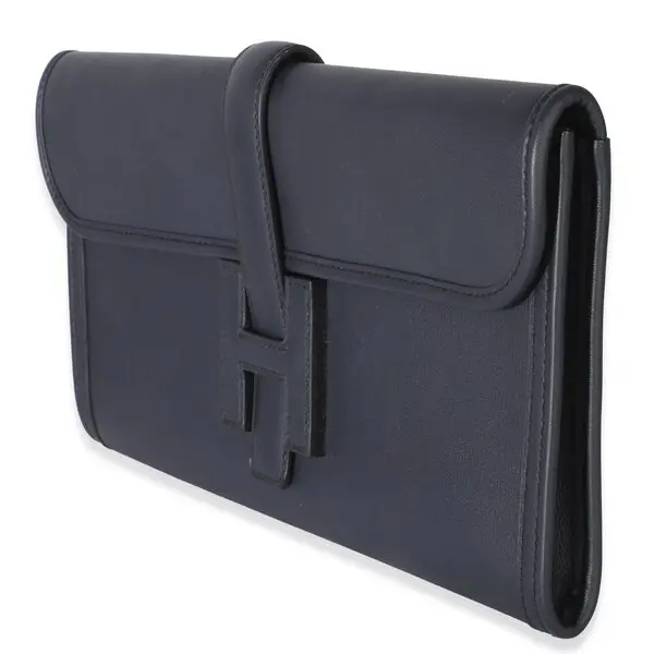 Hermès Evercolor Jige Élan Clutch - Blue