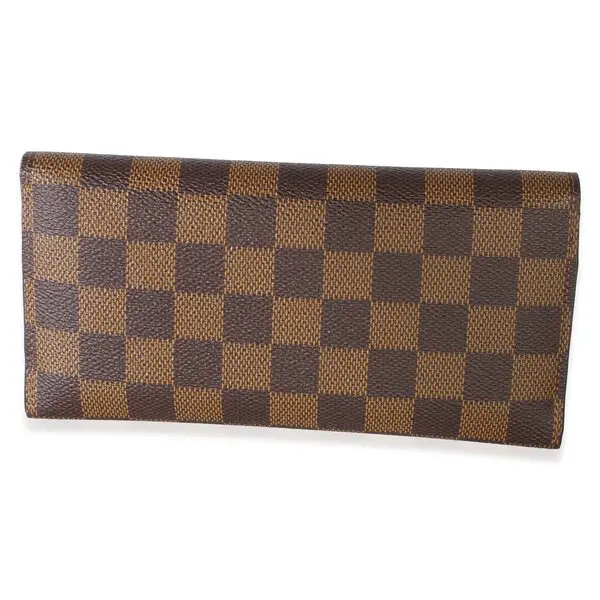 LOUIS VUITTON Red Damier Ebene Canvas Josephine Wallet