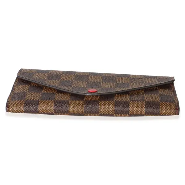 LOUIS VUITTON Red Damier Ebene Canvas Josephine Wallet