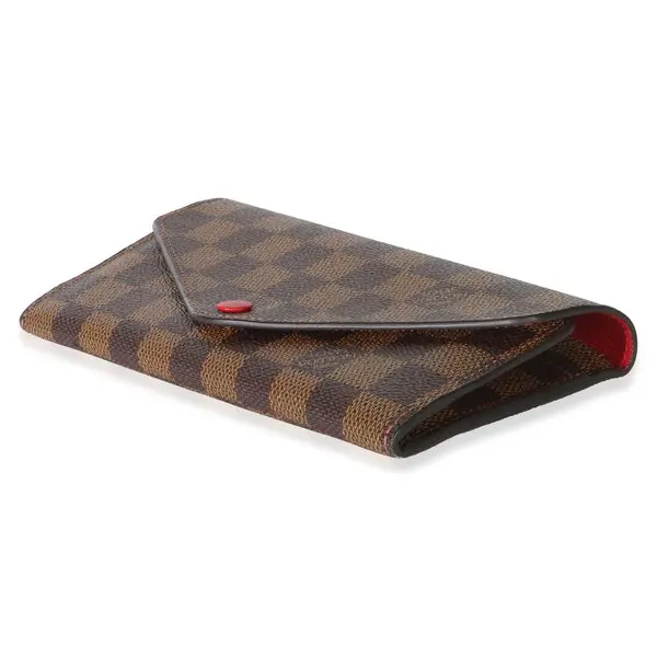 LOUIS VUITTON Red Damier Ebene Canvas Josephine Wallet