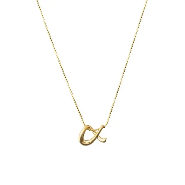 BOLD MANIFEST DESIGNS Alpha Sculptural Geometric Pendant Necklace Plated Silver