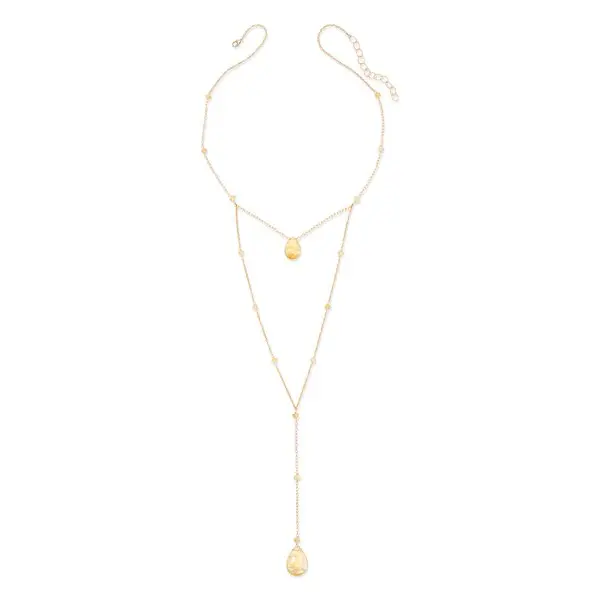 HEATHER HAWKINS Edge Of Desire Necklace Gold-filled November Birthstone Citrine - Yellow
