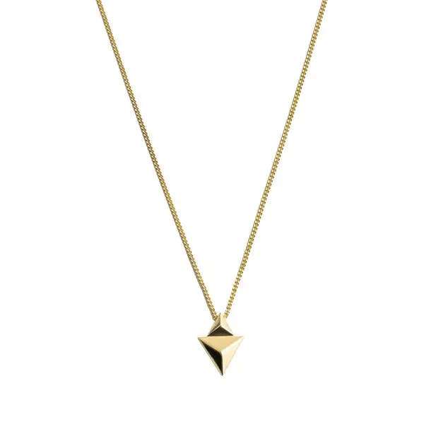 BOLD MANIFEST DESIGNS Upside Down Geometric Pendant Necklace Plated Silver