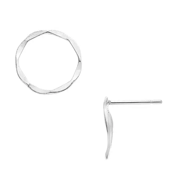 HEATHER HAWKINS Sterling Circle Stud Earrings - Silver