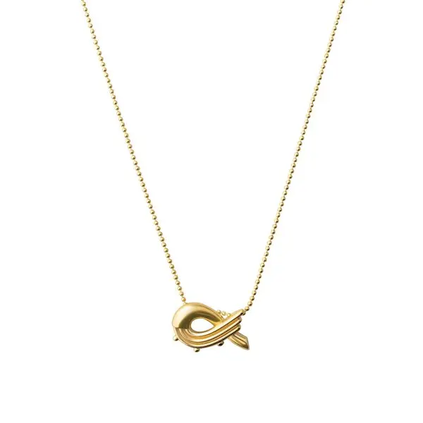BOLD MANIFEST DESIGNS Alpha Vintage Sculptural Geometric Pendant Necklace - Gold