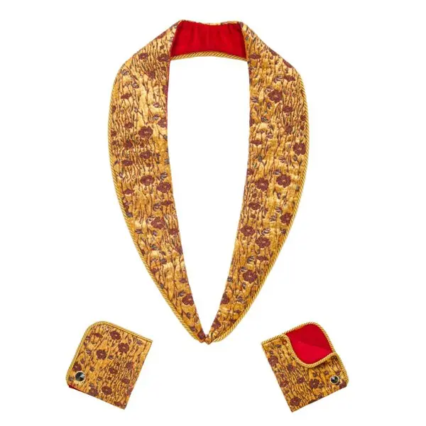 Victoria Grant Red / Gold Cabaret — Couture Tuxedo Lapels™ & Cuffs - Red/gold