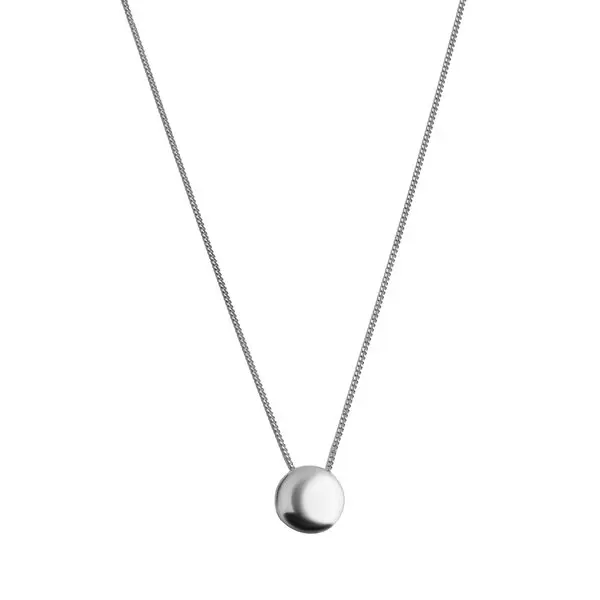 BOLD MANIFEST DESIGNS Pill Geometric Capsule Pendant Necklace Rhodium Plated