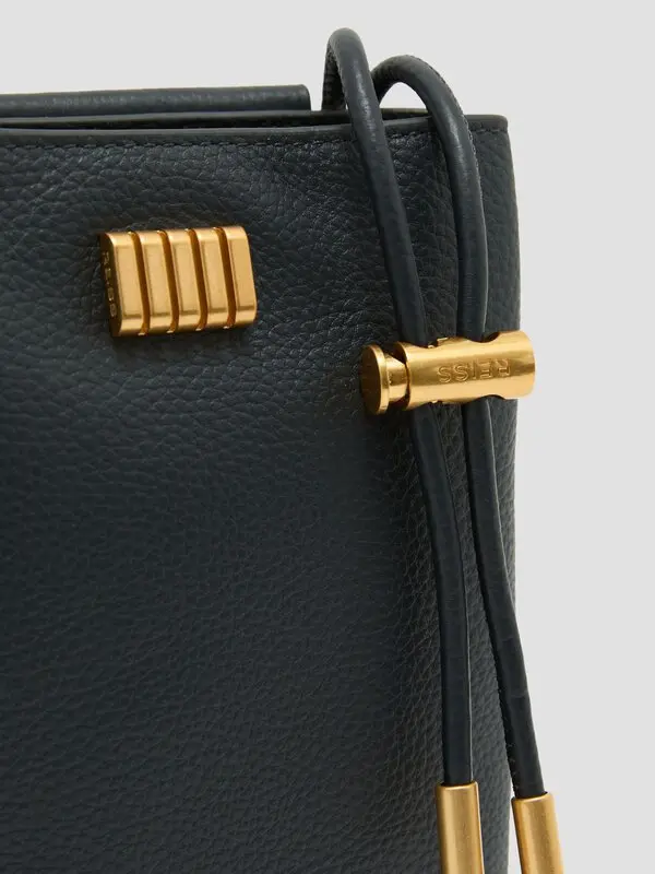 REISS Solene Grained-leather Phone Crossbody Bag