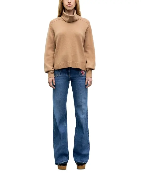 Gerard Darel Ramia Wool Turtleneck Sweater - Camel