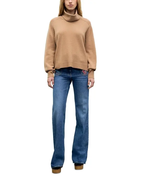 Gerard Darel Ramia Wool Turtleneck Sweater - Camel