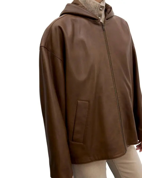 Gerard Darel Pam Leather Hooded Jacket