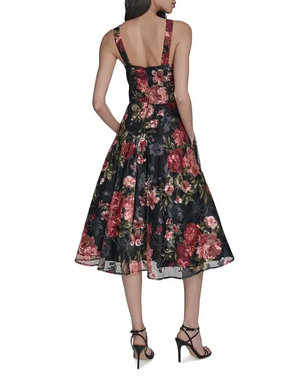 Eliza J Floral Print V Neck Dress