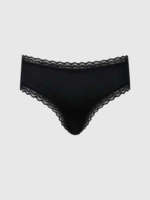 Frederick's Of Hollywood Daphne Satin & Lace Open Back Hipster