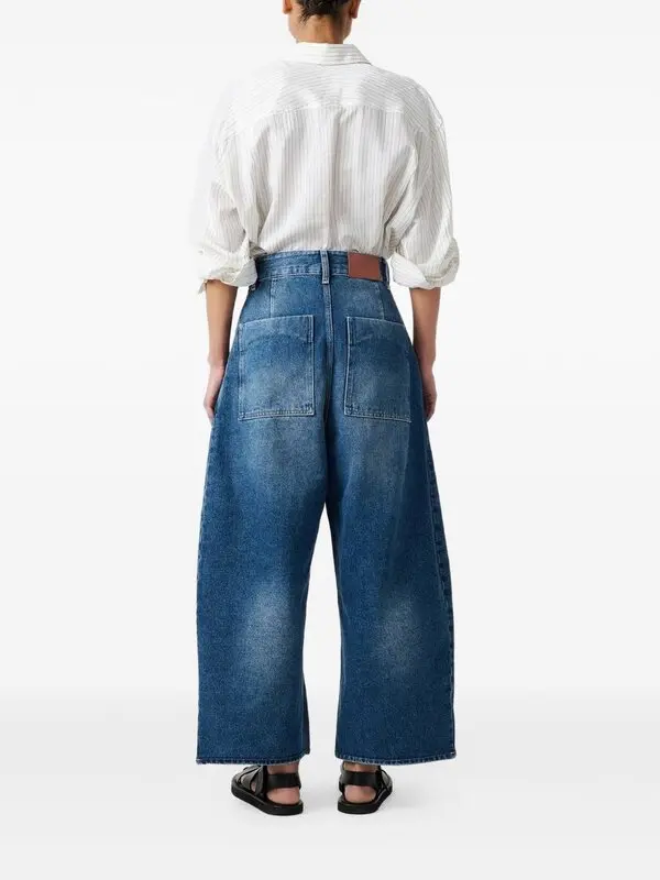 Studio Nicholson Cropped Wide-leg Denim Jeans