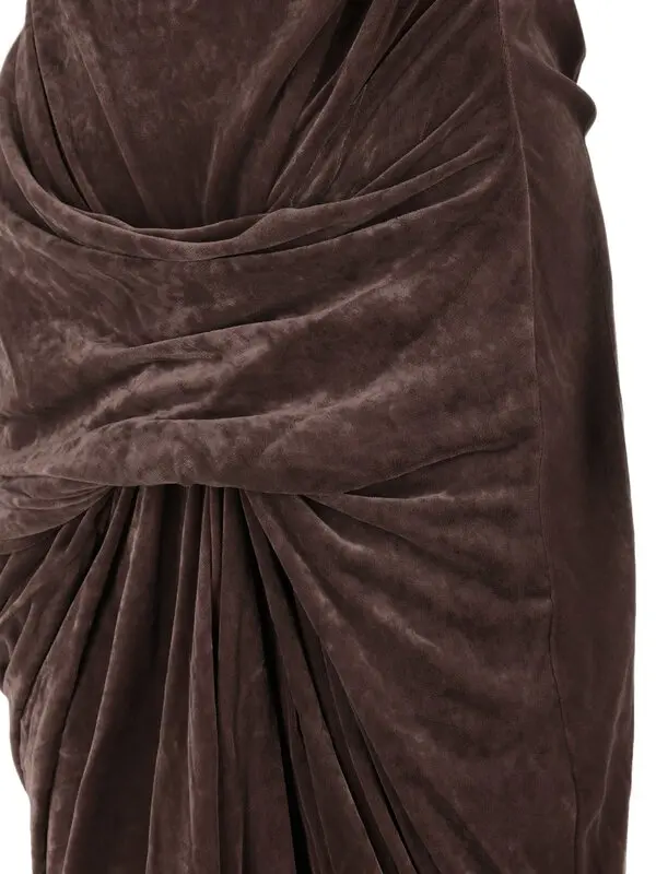 Rick Owens Abito Drappeggiato In Velluto