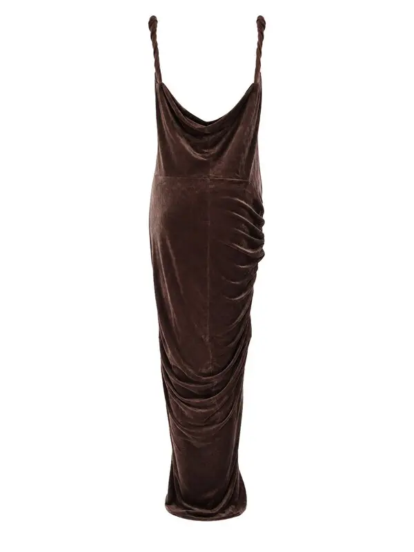 Rick Owens Abito Drappeggiato In Velluto