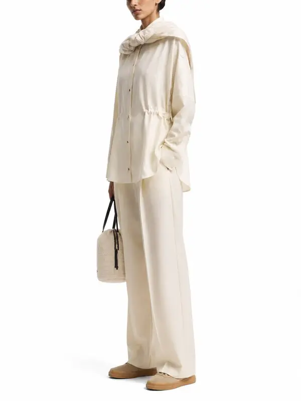 Moncler Drawstring Wool Trousers - Ivory