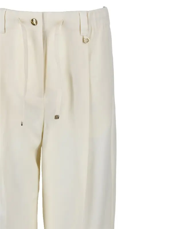 Moncler Drawstring Wool Trousers - Ivory