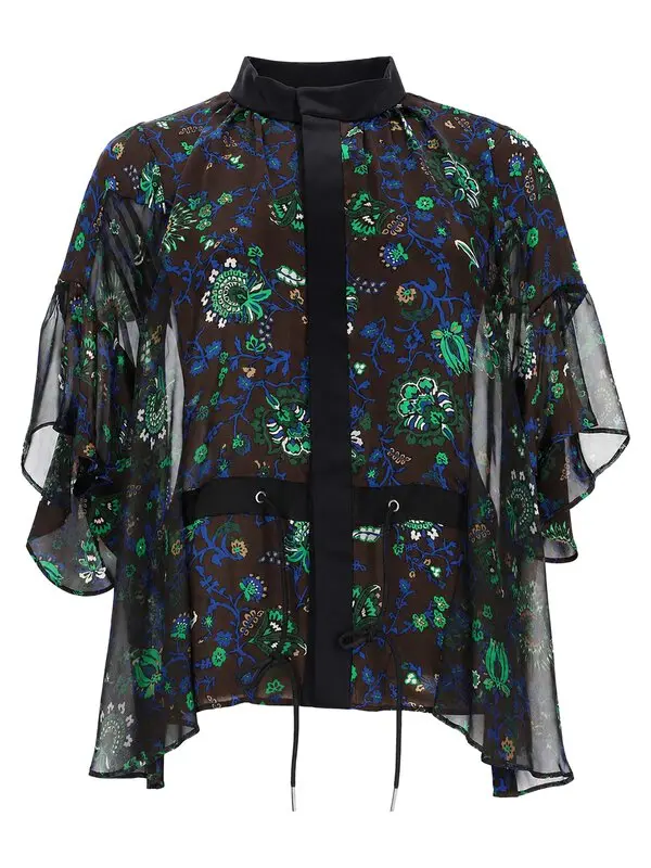 Sacai Blusa Con Stampa Floreale