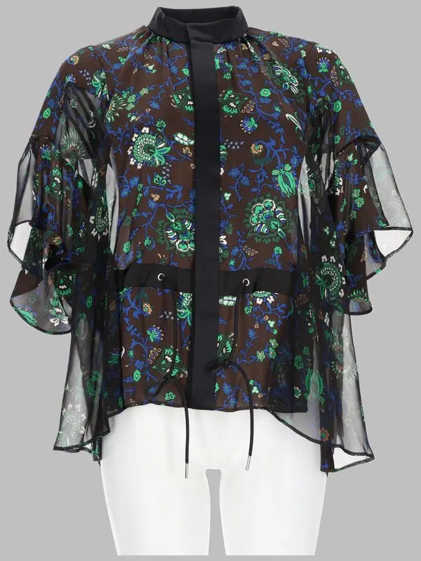 Sacai Blusa Con Stampa Floreale