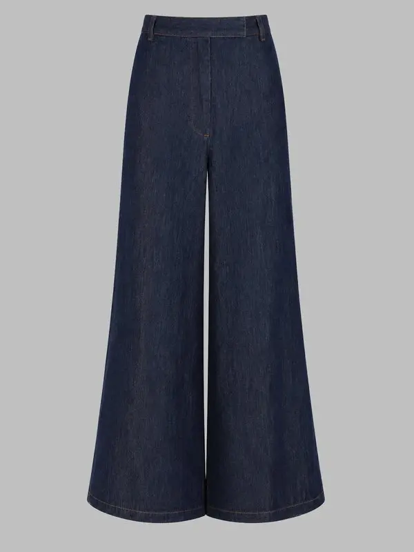 Dries Van Noten Wide Leg Denim Trousers