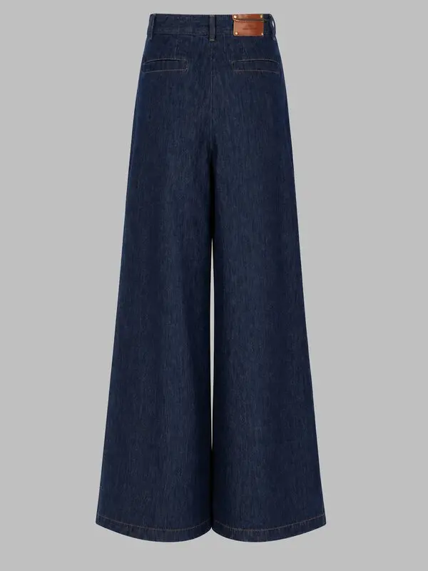 Dries Van Noten Wide Leg Denim Trousers