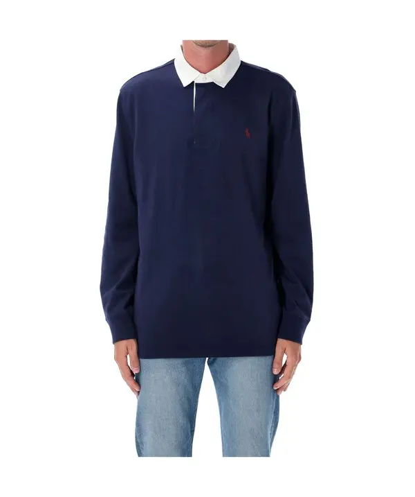 Polo Ralph Lauren Logo Embroidered Rugby Polo Shirt - Black