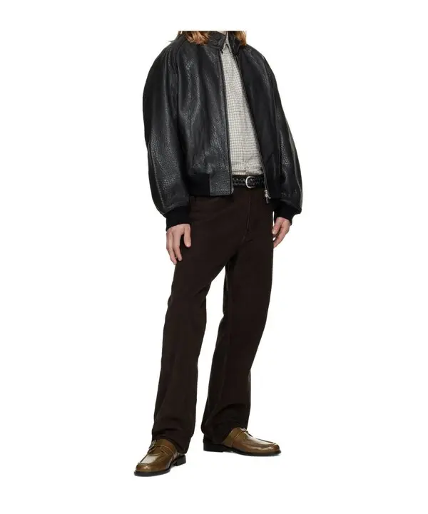 Studio Nicholson Leather Bomber Jacket