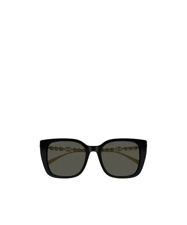 Gucci Embellished Square Frame Sunglasses - Black