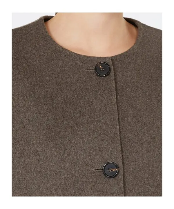 Max Mara Cropped Wool Broadcloth Jacket Medium Grey
