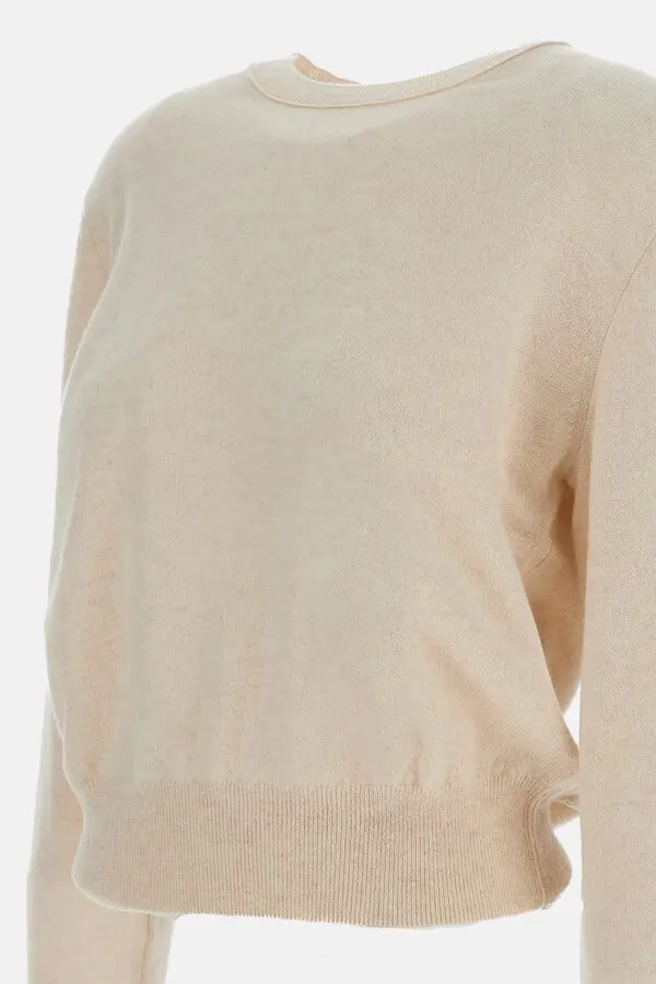 LISA YANG Greer Ribbed Knit Sweater - Nude