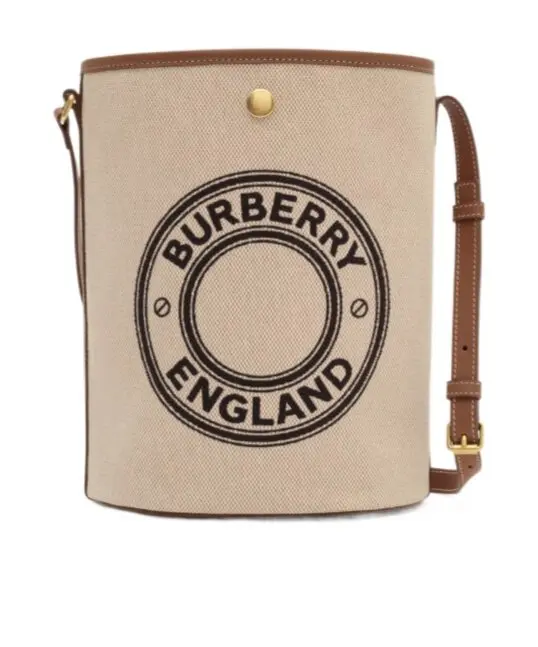 Burberry Logo Graphic Canvas Bucket Bag