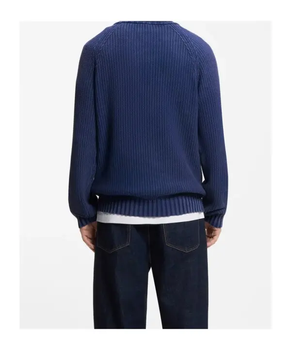 Hugo Boss Cotton Sweater With Ribbed Structure