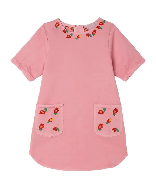 Stella McCartney Floral-embroidered Pocket Dress - Pink