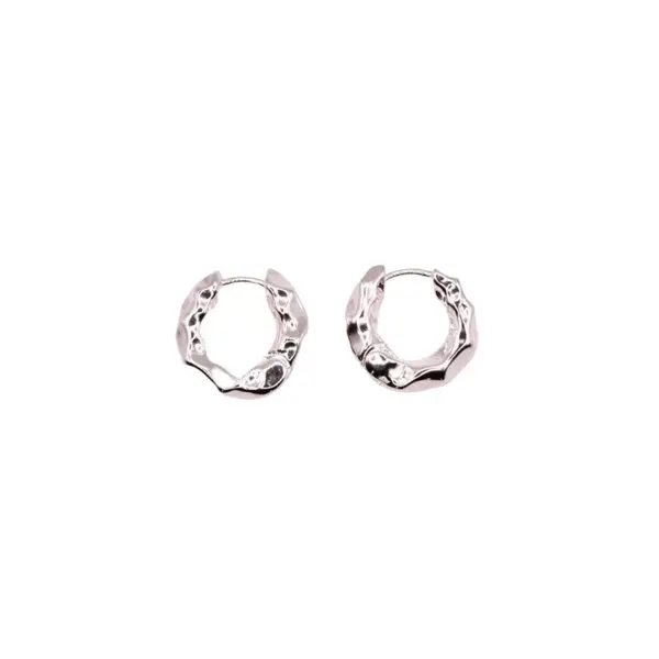 URBANE JEWELRY STUDIO Hammered Hoop Earrings