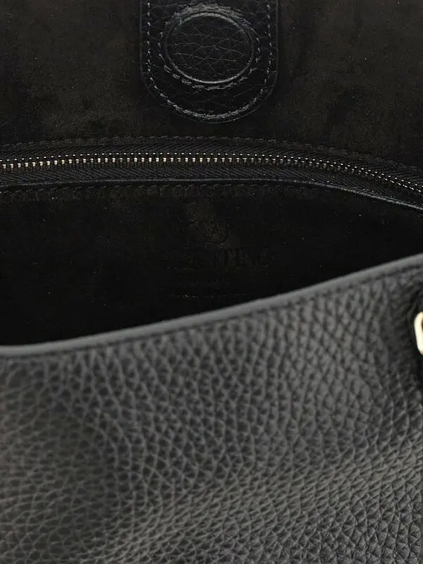 Valentino Garavani Rockstud Small Grained Calfskin Leather Tote Bag - Black