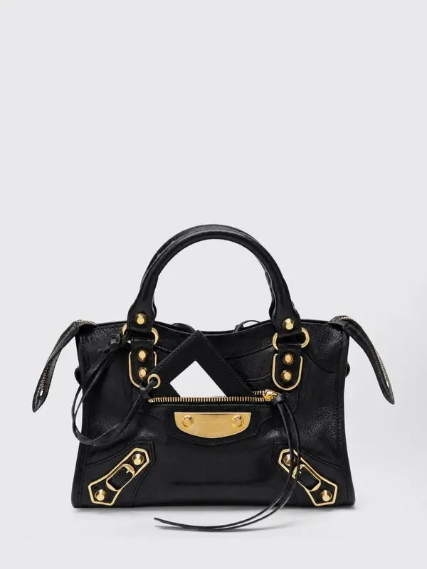 Balenciaga Le City Uptown Studded And Embroidered Leather Handbag - Black