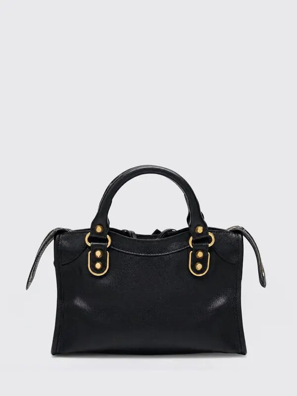 Balenciaga Le City Uptown Studded And Embroidered Leather Handbag - Black